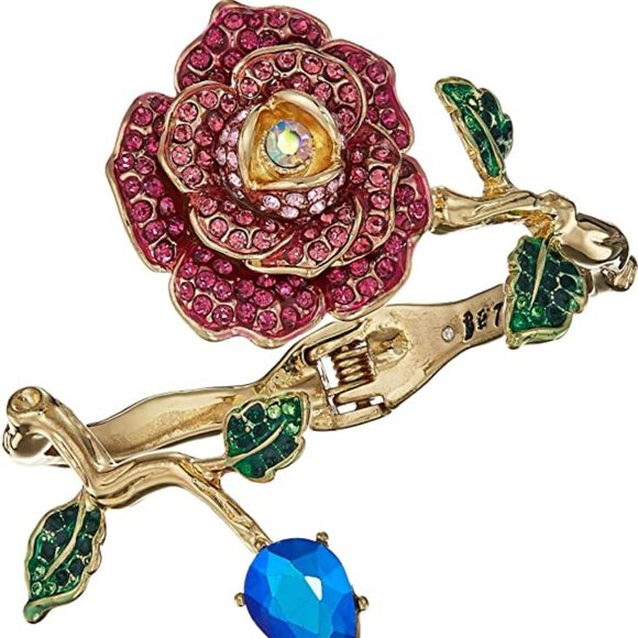 Betsey Johnson | Jewelry | Betsey Johnson Rose Hinged Bangle Bracelet ...
